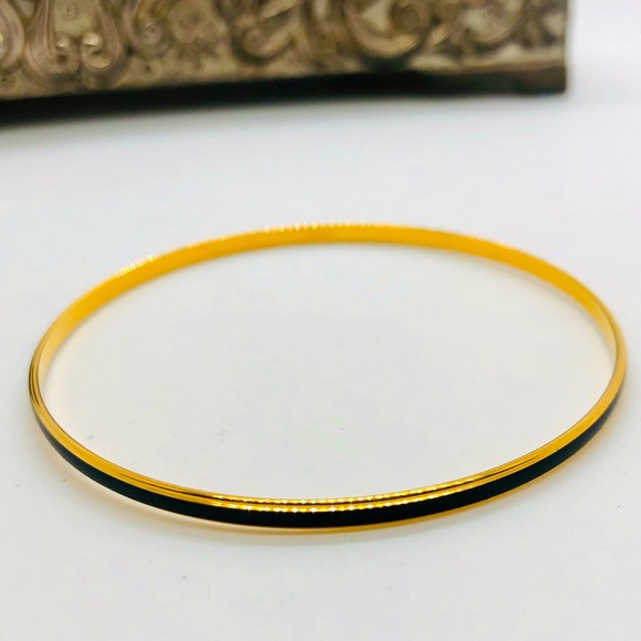 Trifari | Jewelry | Vintage Black Gold Trifari Bangle Bracelet | Poshmark